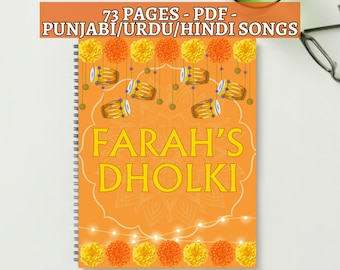 Mehndi Dholki Songs Lyrics Booklet Customizable Template, Printable ...