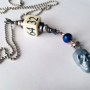 Upcycled Necklace, Vintage Game Cube, Skull Necklace, Found Object ...
