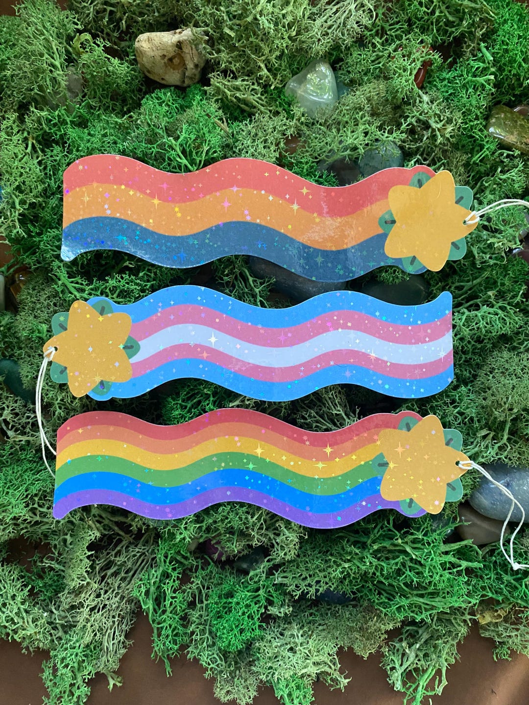 Shooting Star Bookmark: Rainbow, Trans, Retro Styles - Etsy