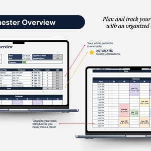 ALL-IN-ONE Study Planner, Google Sheet Template, Academic Organizer ...