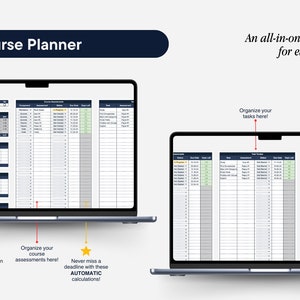 ALL-IN-ONE Study Planner, Google Sheet Template, Academic Organizer ...