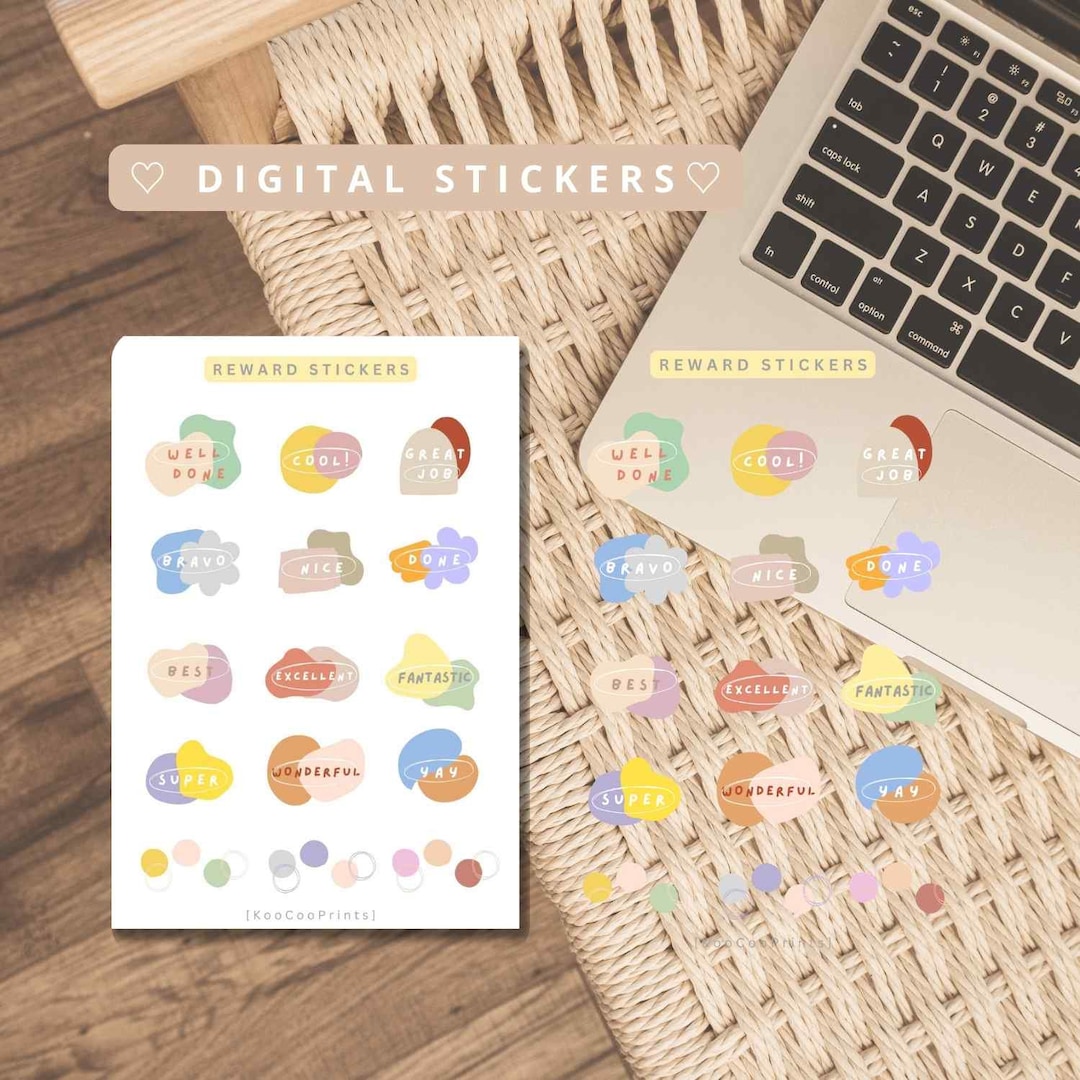 DIGITAL | Planner Reward Stickers | Kids Well Done Teacher Sticker ...