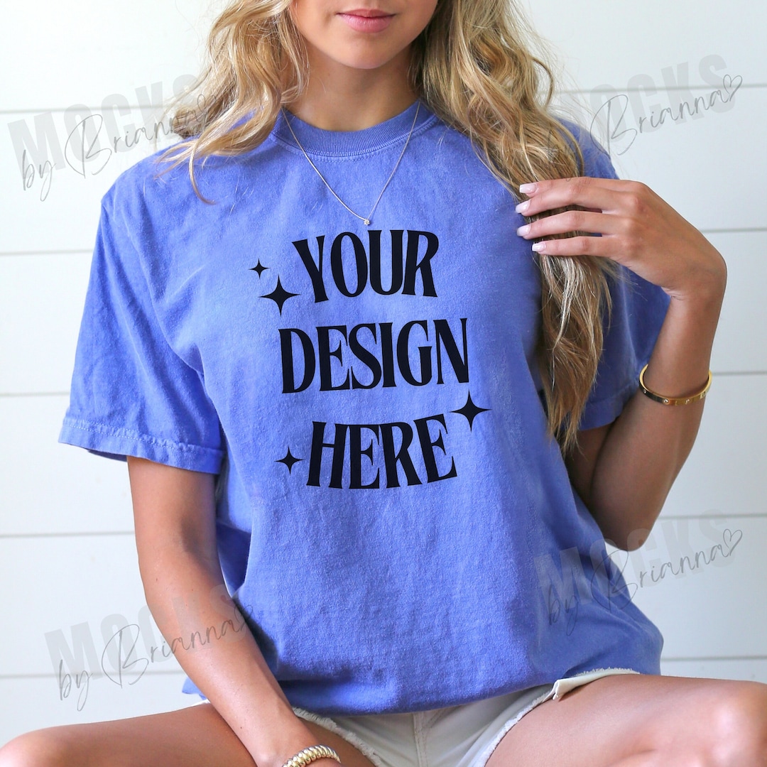Comfort Colors C1717 Periwinkle Shirt CC Mockup C1717 Mockup Blue ...