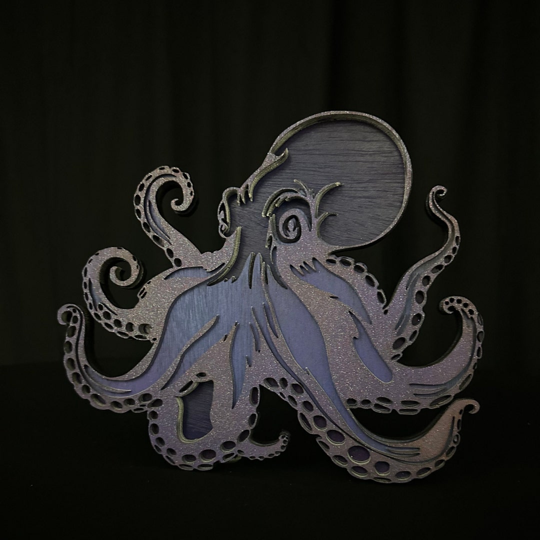 3d Layered Wooden Octopus Wall Art - Etsy