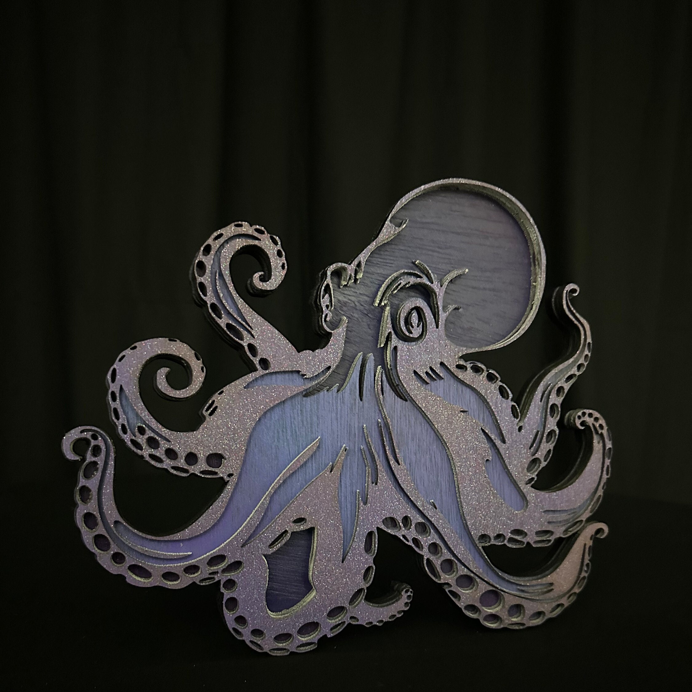 3d Layered Wooden Octopus Wall Art - Etsy