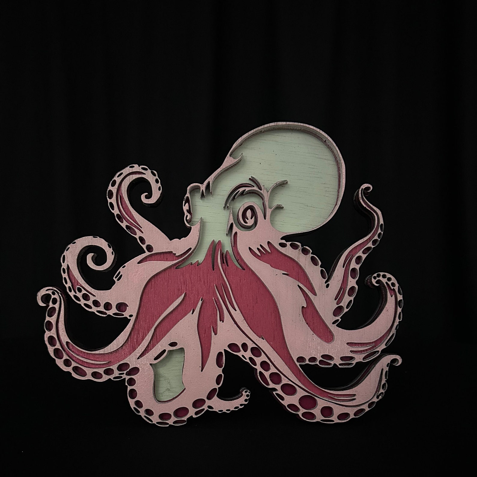 3d Layered Wooden Octopus Wall Art - Etsy