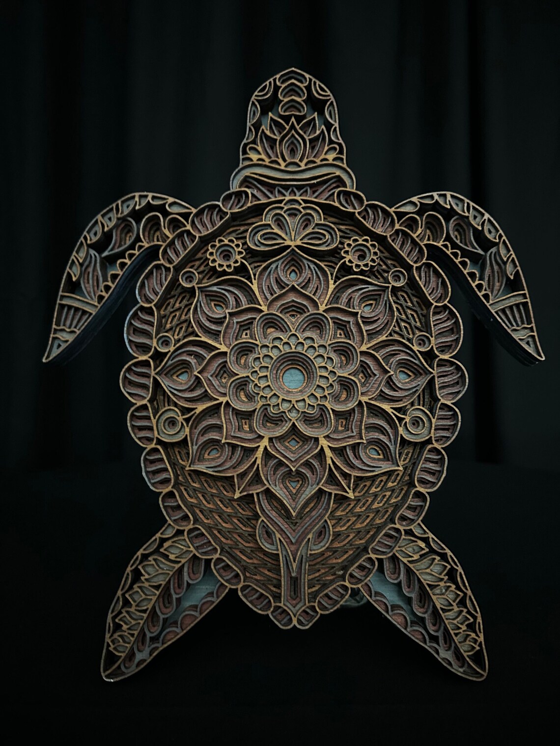 Sea Turtle Mandala Layered Wood Wall Art - Etsy