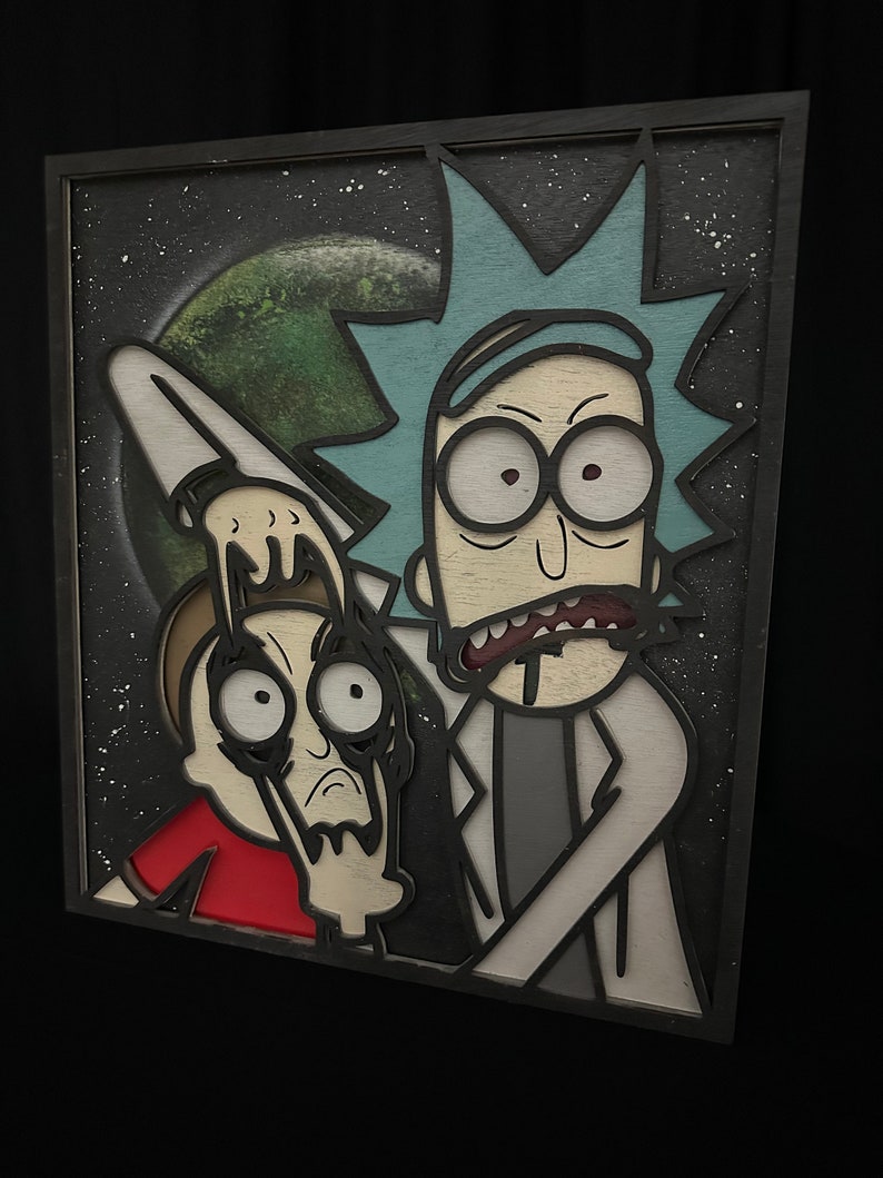 Rick and Morty Space Layered Wood Wall Art - Etsy