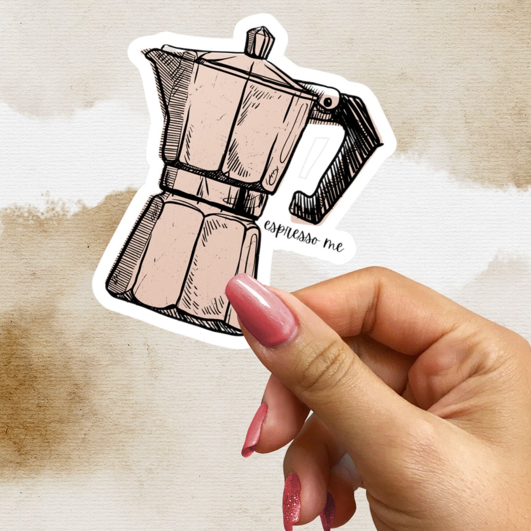 Espresso Pot Sticker Waterproof Vinyl Sticker Moka Pot Bialetti Moka ...