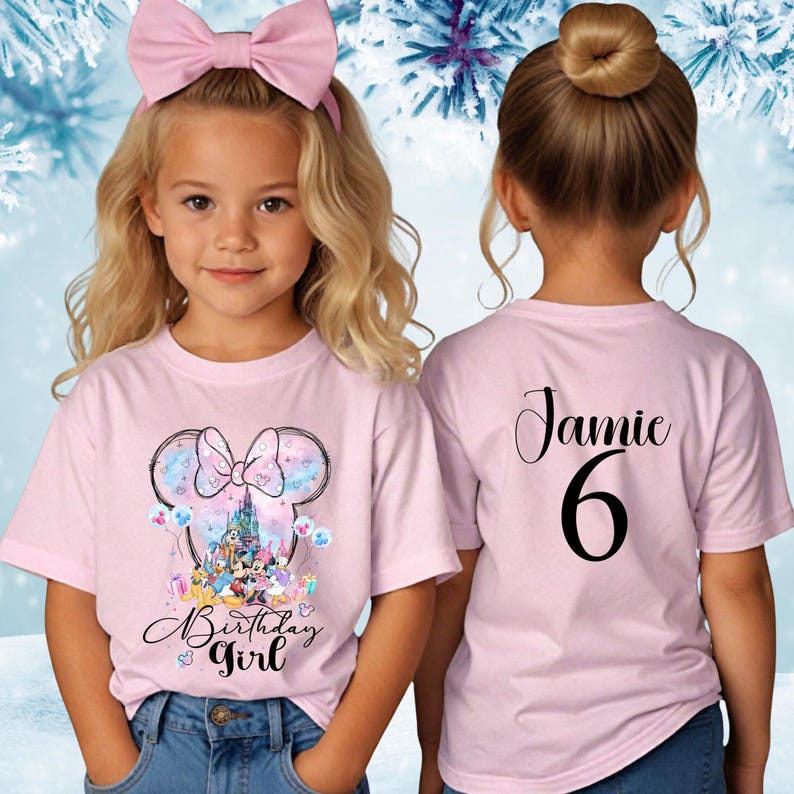 Birthday Girl Princess Shirt, Custom Back Name and Number, Girls ...
