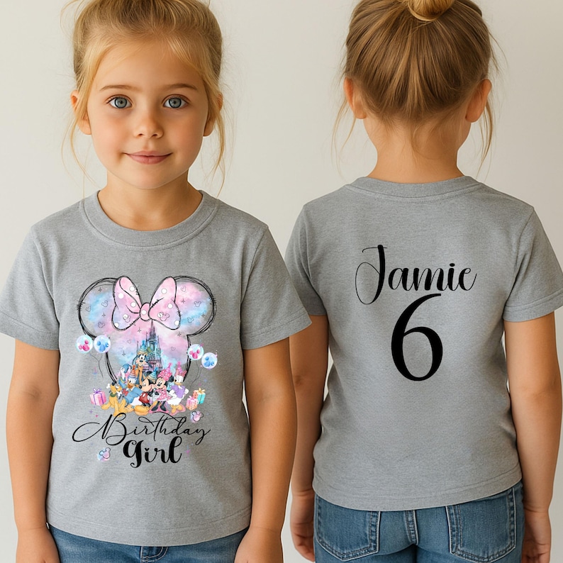 Birthday Girl Princess Shirt, Custom Back Name and Number, Girls ...