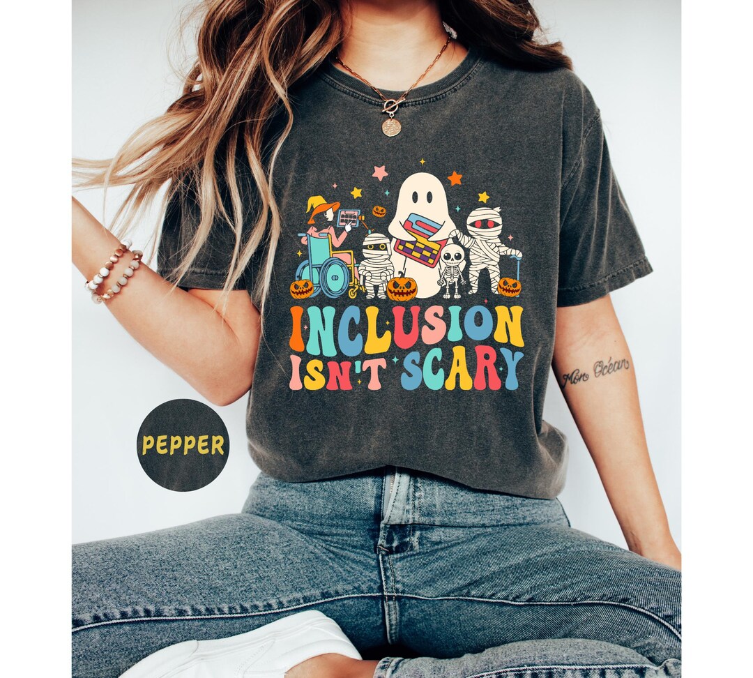 SLP Halloween Shirt, Inclusion Isn't Scary Halloween Shirt, Halloween ...