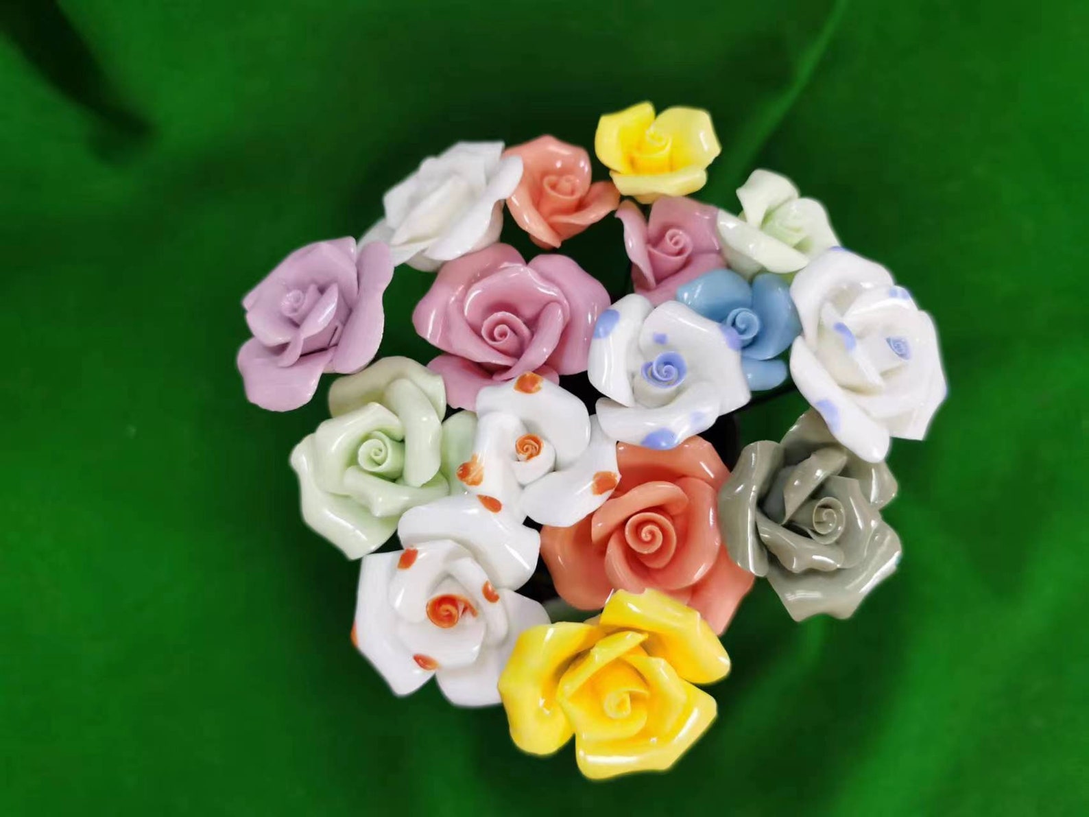 10 Colorful Ceramic Roses Handmade Ceramic Flowersmother's Day ...
