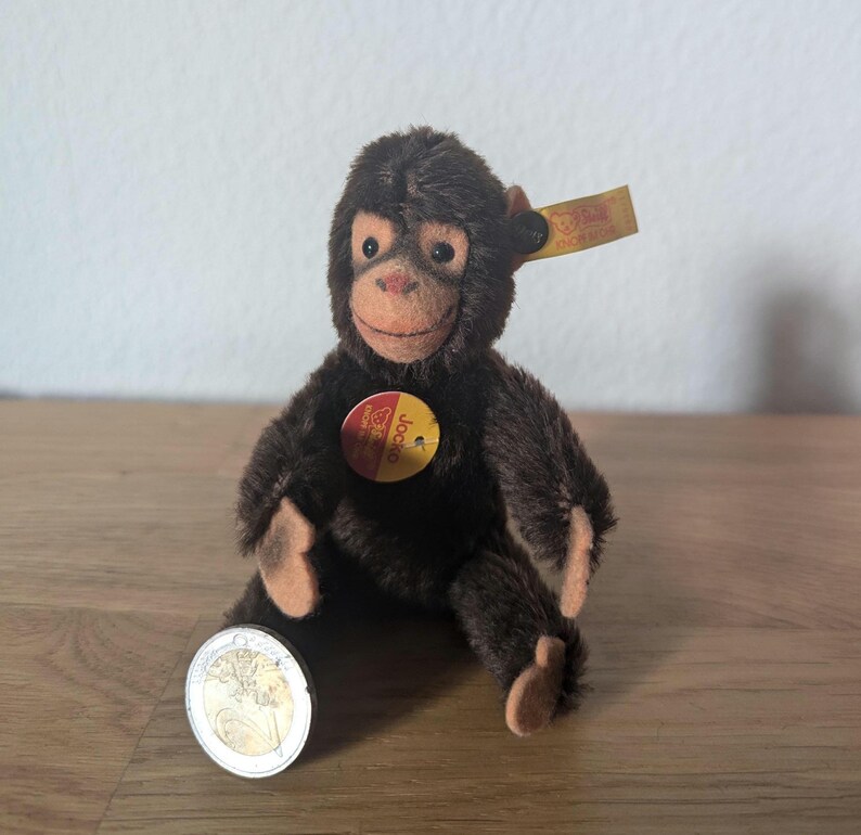 Vintage Steiff Jocko Plush Monkey, 1980s Classic Collectible With Tags ...
