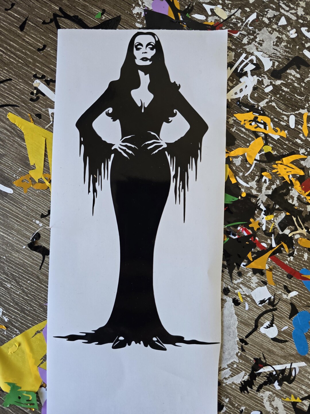 Gothic Morticia-inspired Vinyl Decal – Elegant Spooky Aesthetic Sticker ...