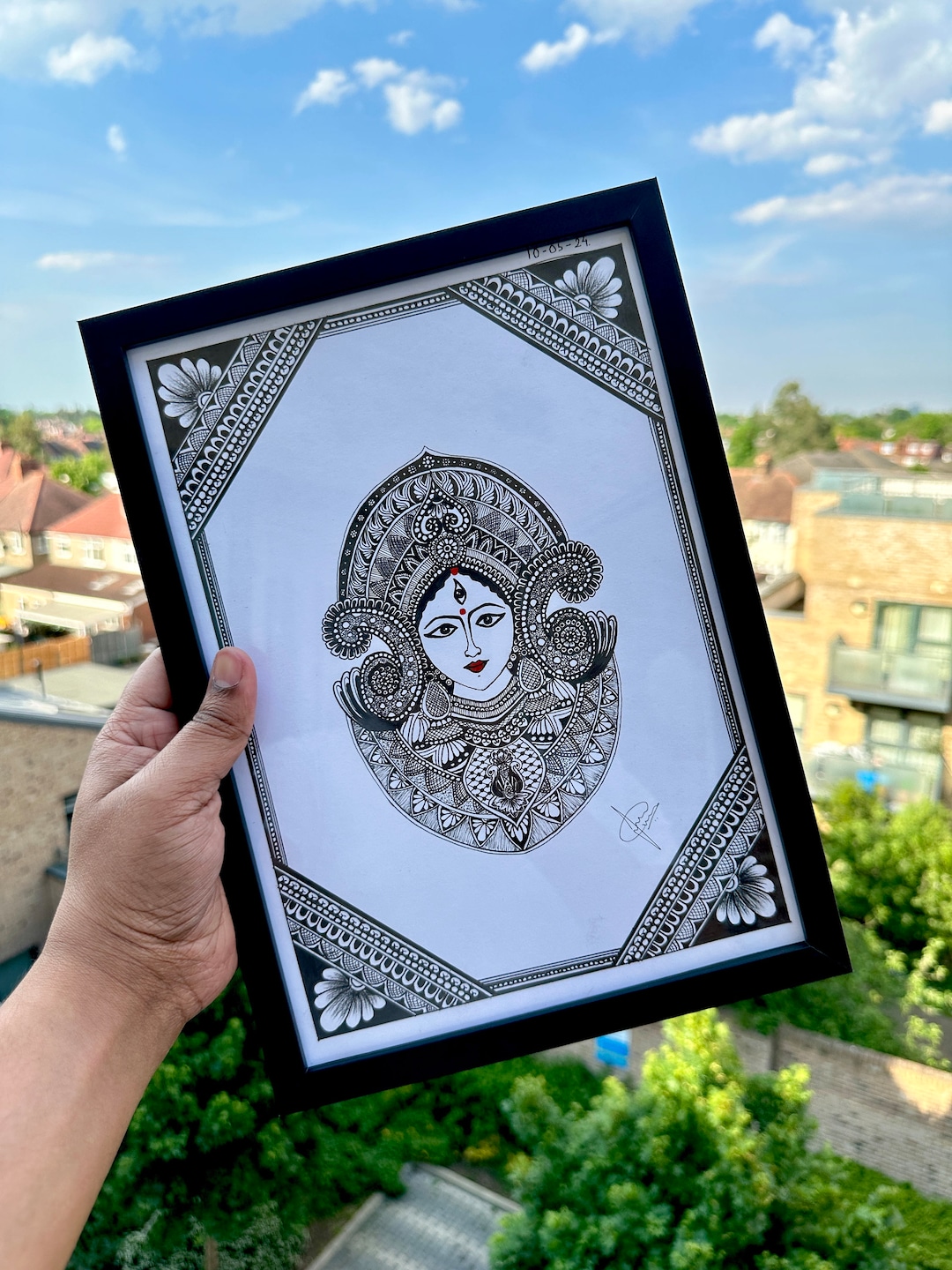 Handmade Goddess Durga Maa Mandala Art. - Etsy