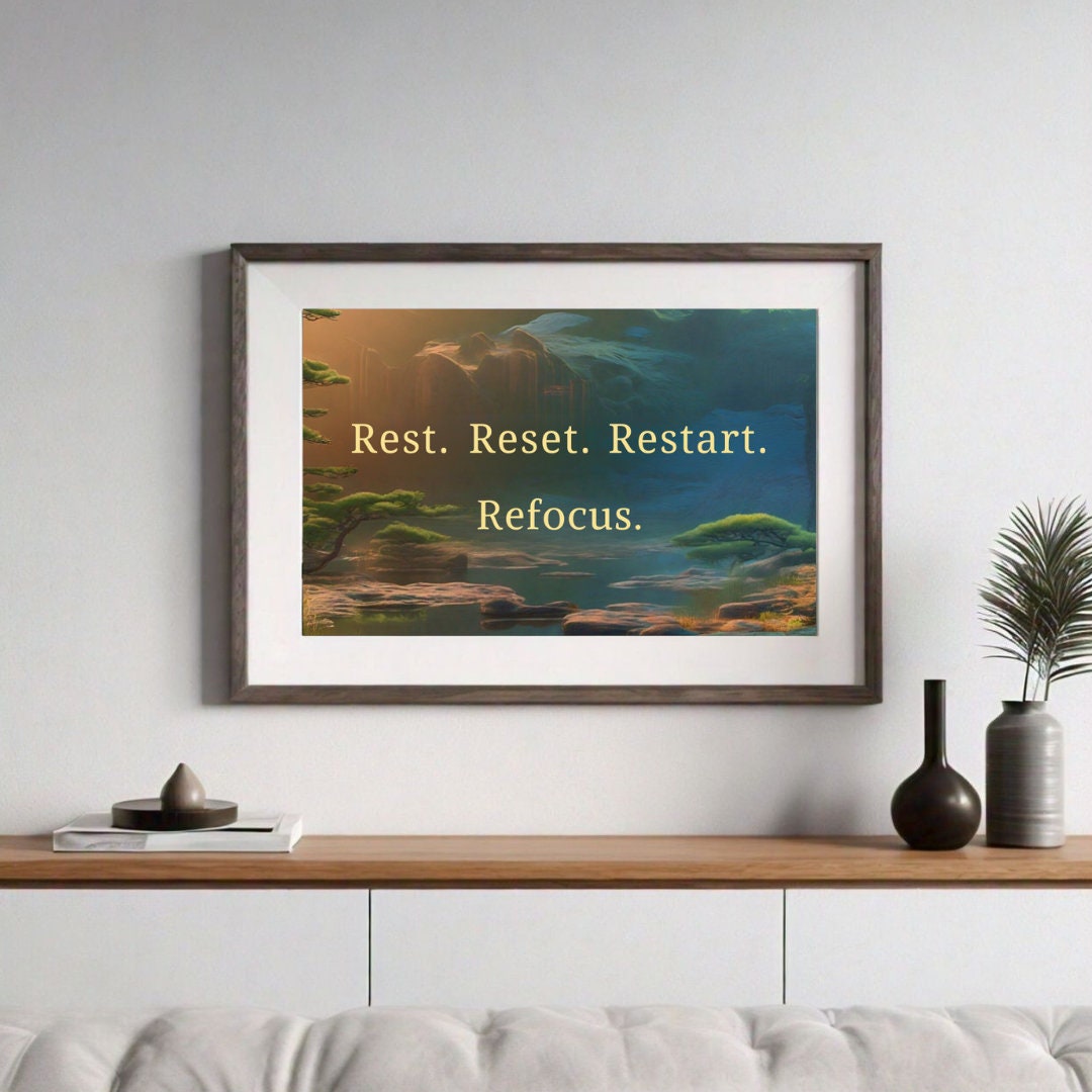 Refocus Mindset Wall Art, Home Office Decor Gallery Wall Prints ...