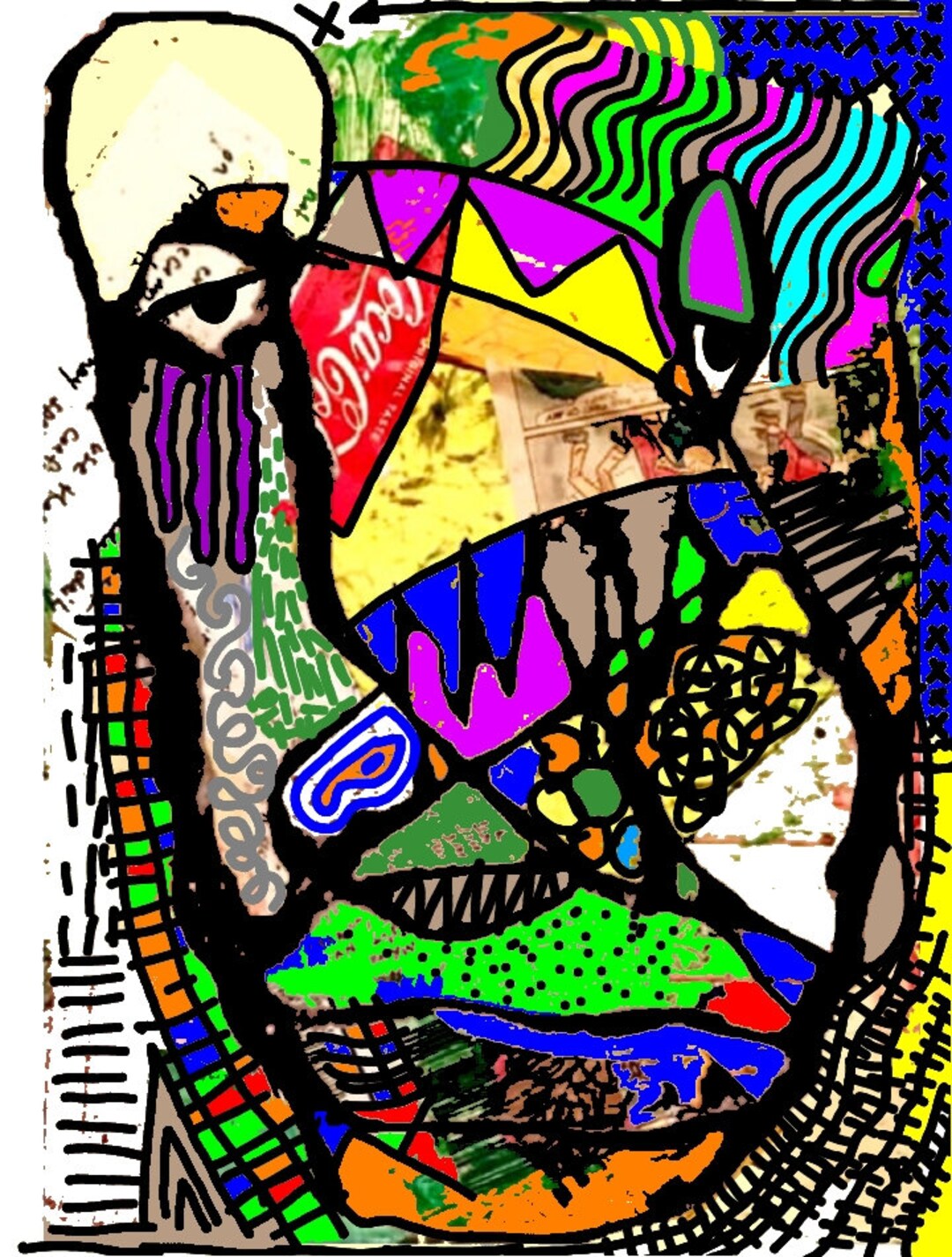 New 3ftx2ft Pop Abstract Acrylic Collage Art Canvas Painting - Etsy