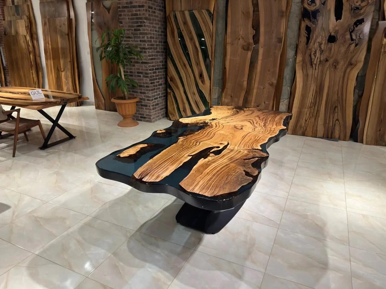 Wood Slab Epoxy Table - Etsy