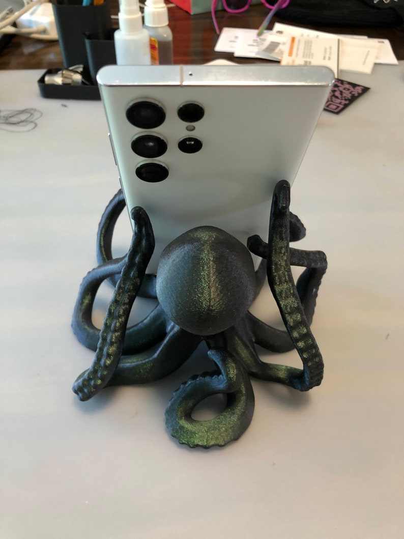 Octopus Phone Sculpture 3D Printed Phone Stand - Etsy