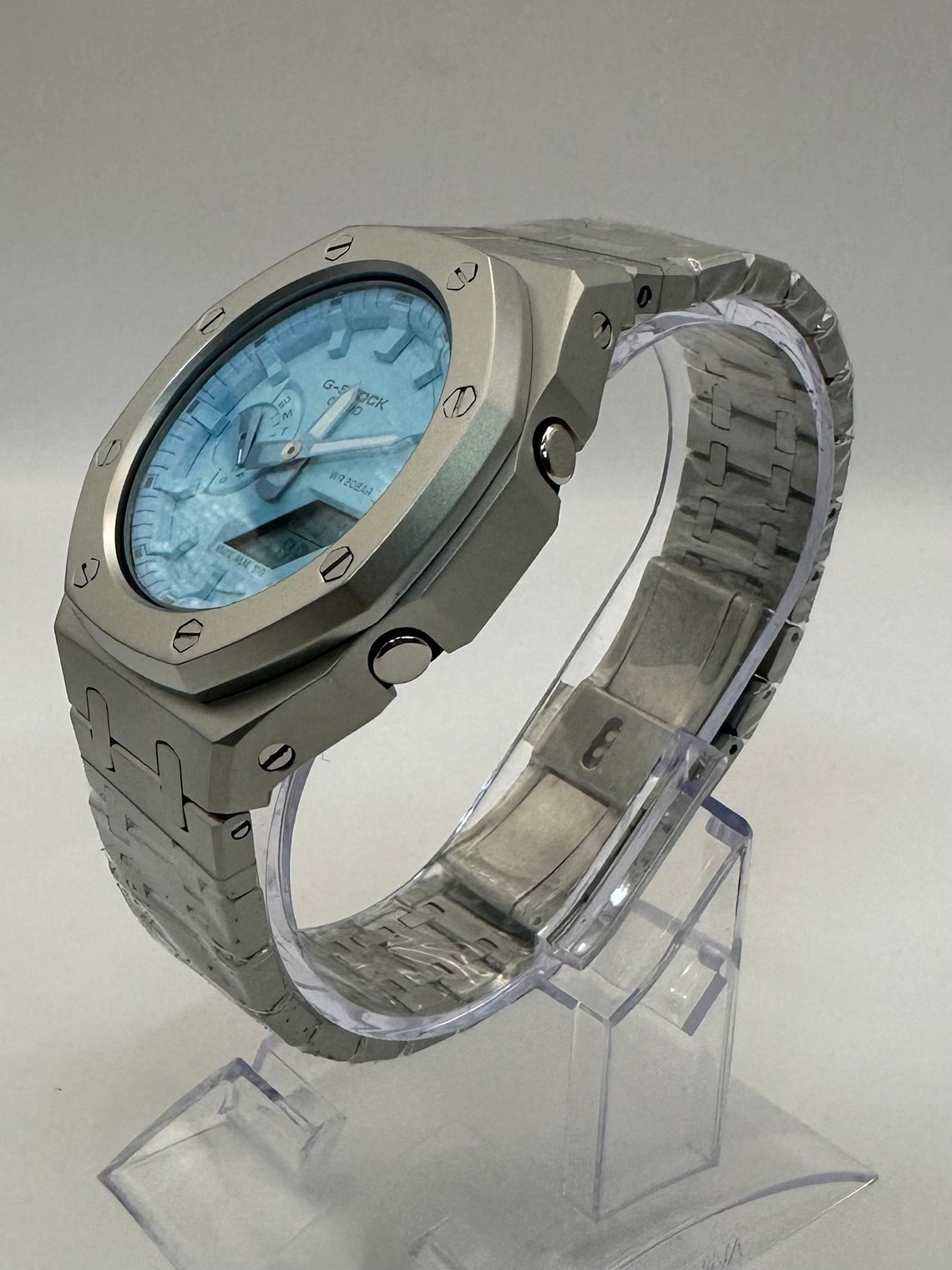 GA-2100 Custom Mod Sandblast Blue Dial - Etsy