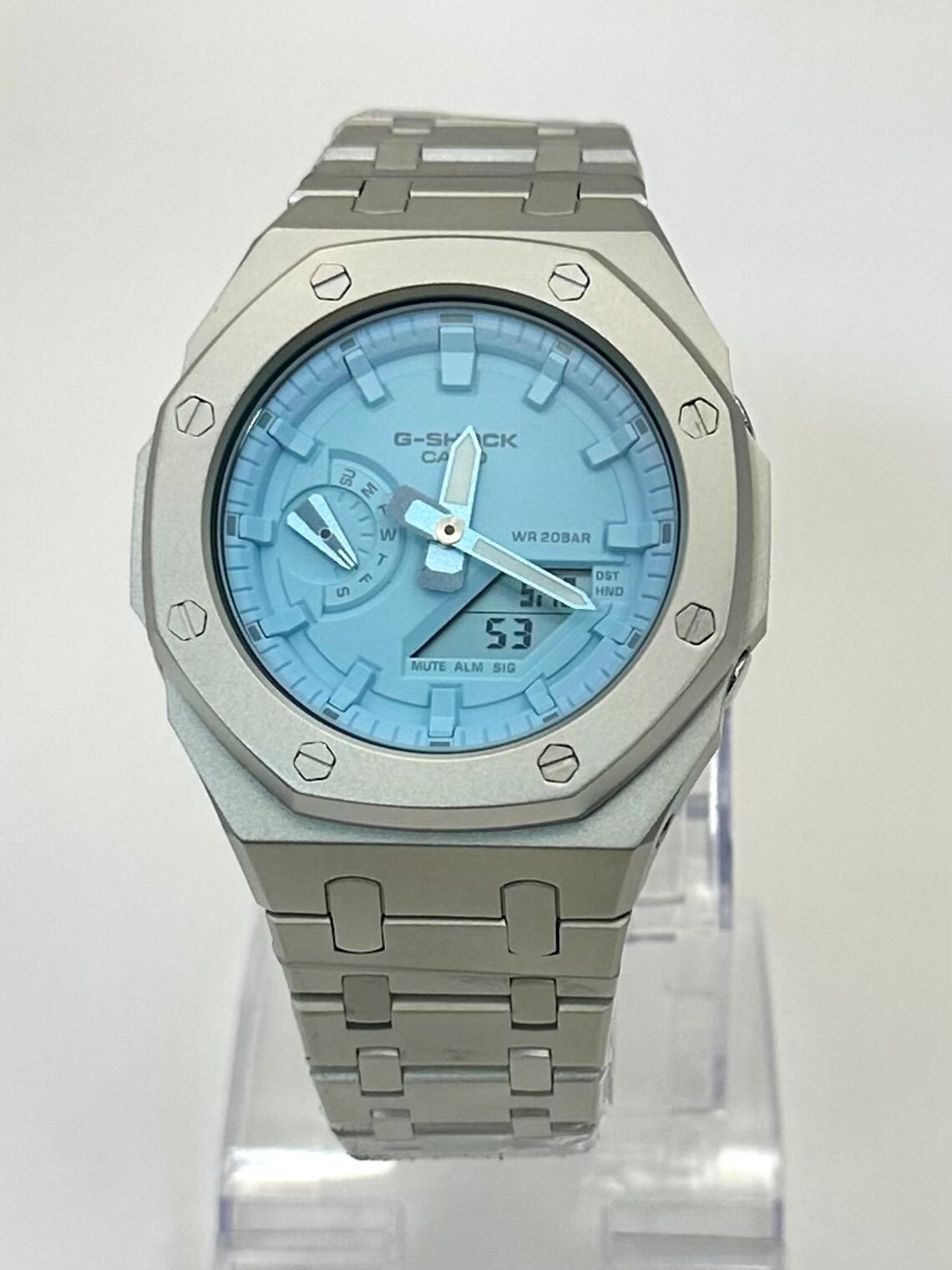 GA-2100 Custom Mod Sandblast Blue Dial - Etsy