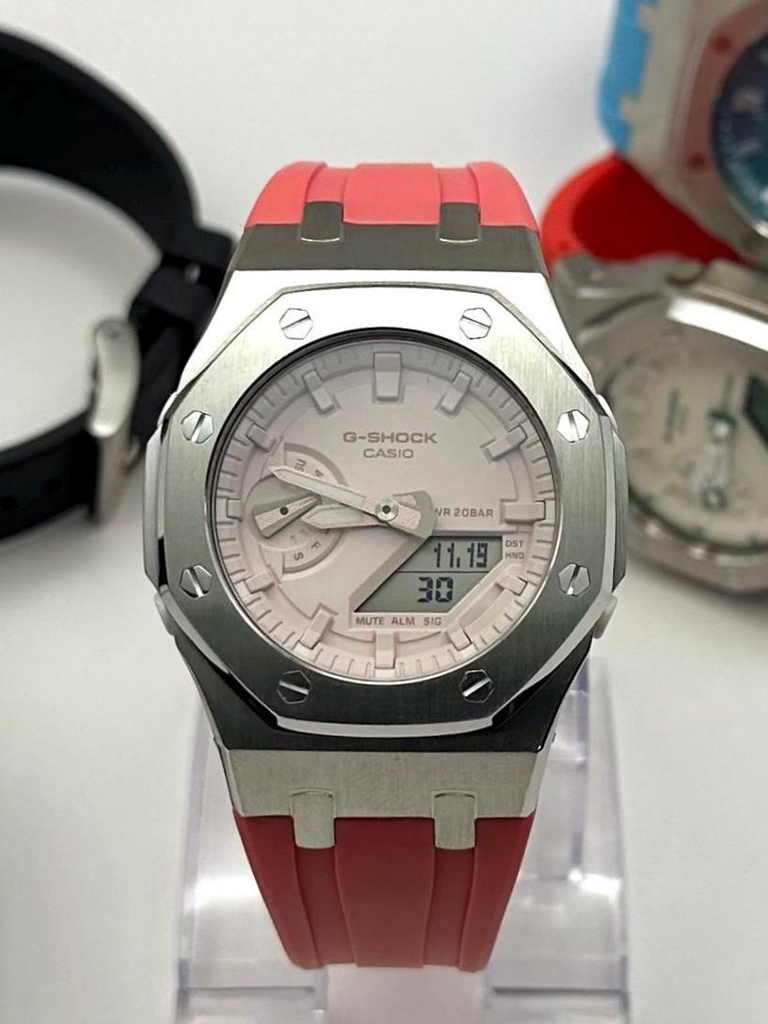 GMA-S2100 Custom Mod Light Pink/red Ladies Watch - Etsy