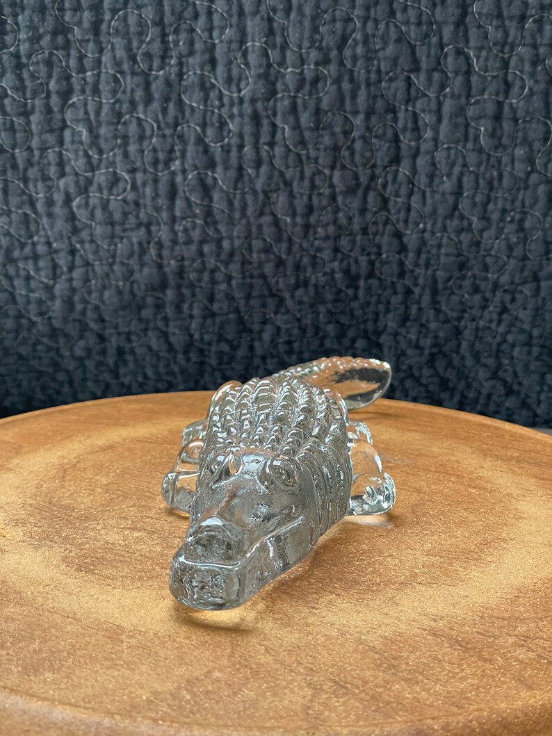 Glass Alligator/crocodile Figurine. Vintage 1970s Collectable ...