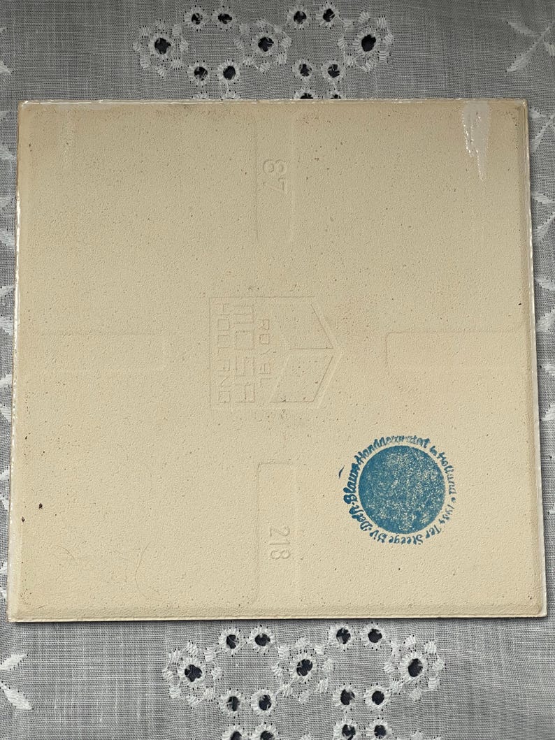 Delft Windmill and Dairy Farmer Tile Blue and White 1984 Made in ...