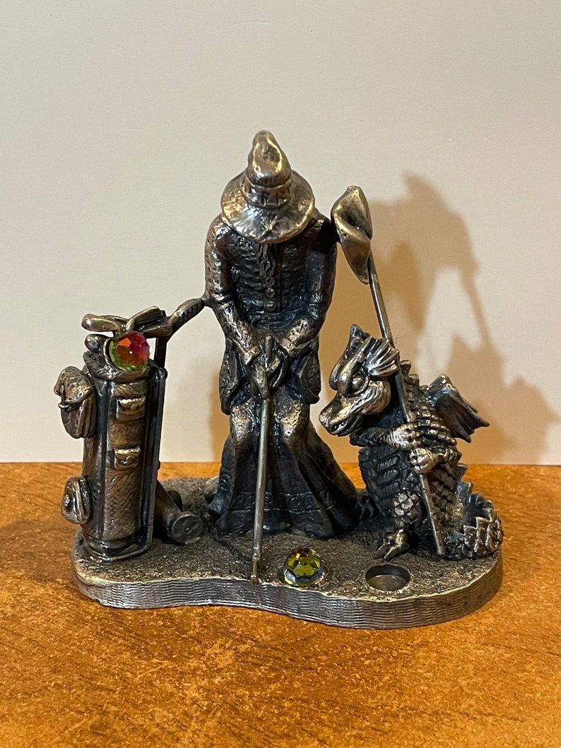 Tudor Mint Myth and Magic “bet You Miss It” Pewter Wizard and Dragon ...