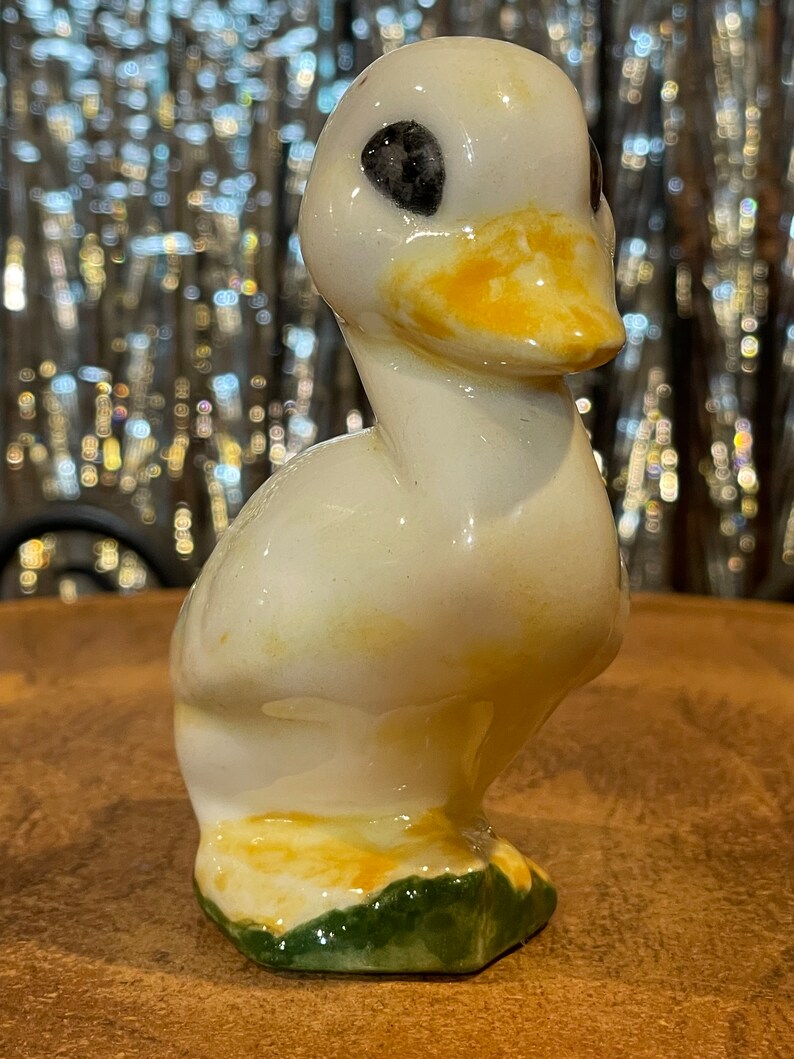 White Ceramic Duck With Yellow Beak and Feet Vintage - Etsy