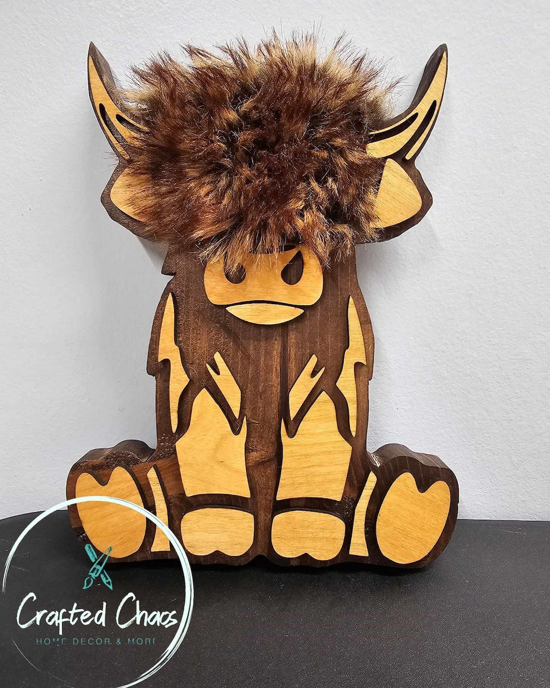 Highland Cow Shelf Sitter Hairy Highland Cow Handmade Farmhouse Decor ...