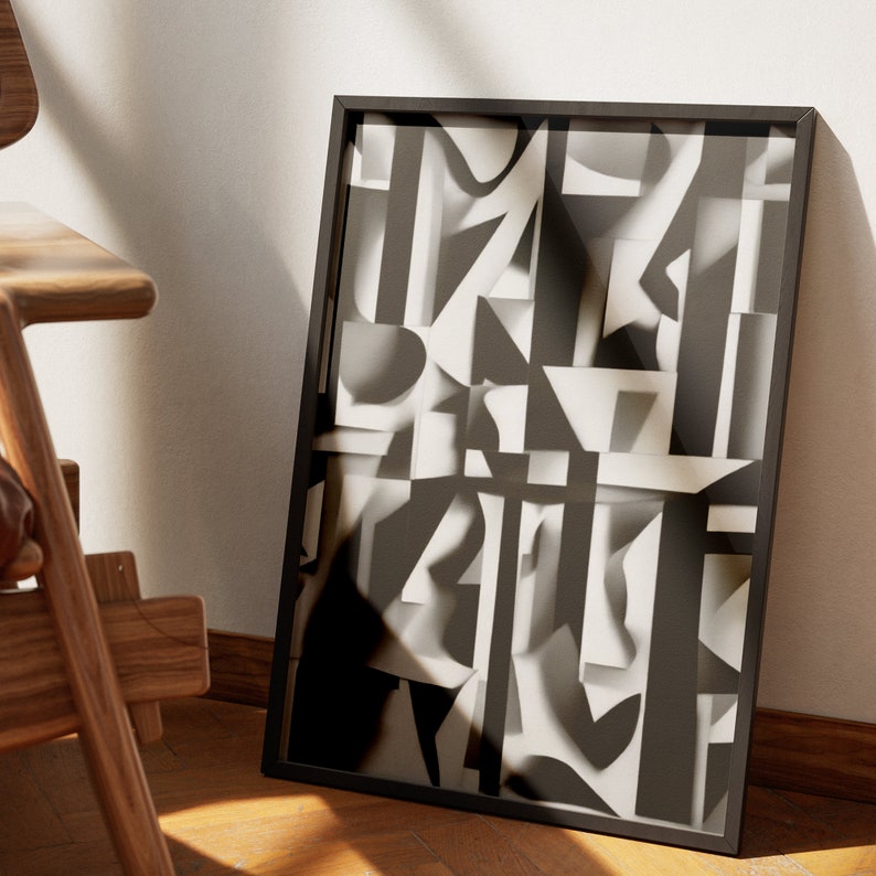 Modern Black and White Designer Print, Large Poster Download, Fashion ...
