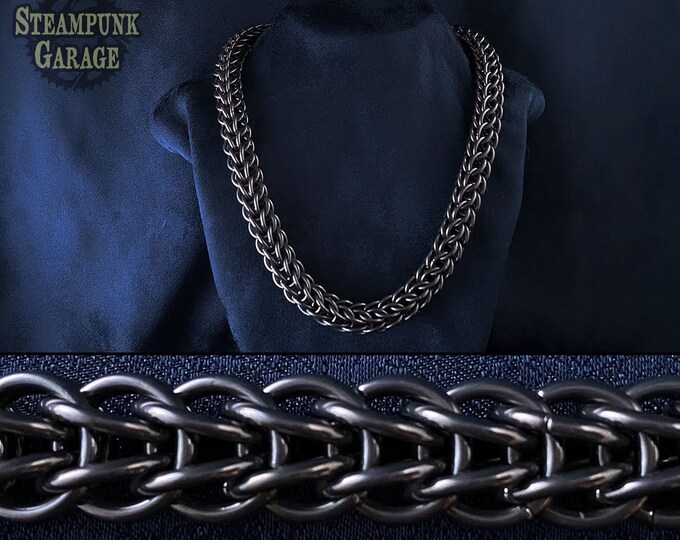 Titanium Foxtail Chain - Chainmaille Torc - PURE "black Glass" Titanium ...