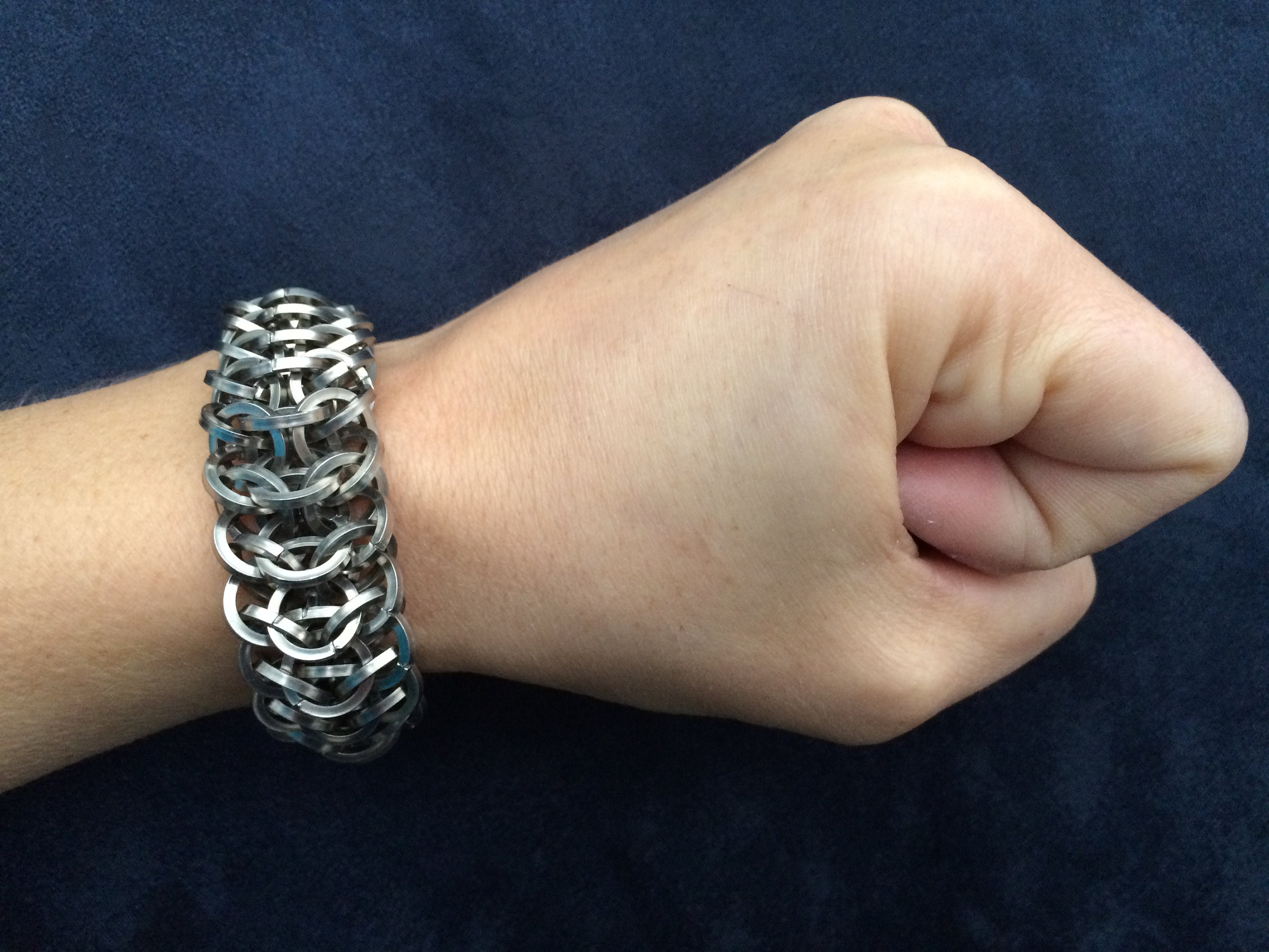 BLACK or SILVER Square Steel Interwoven 4 in 1 Chainmaille | Etsy