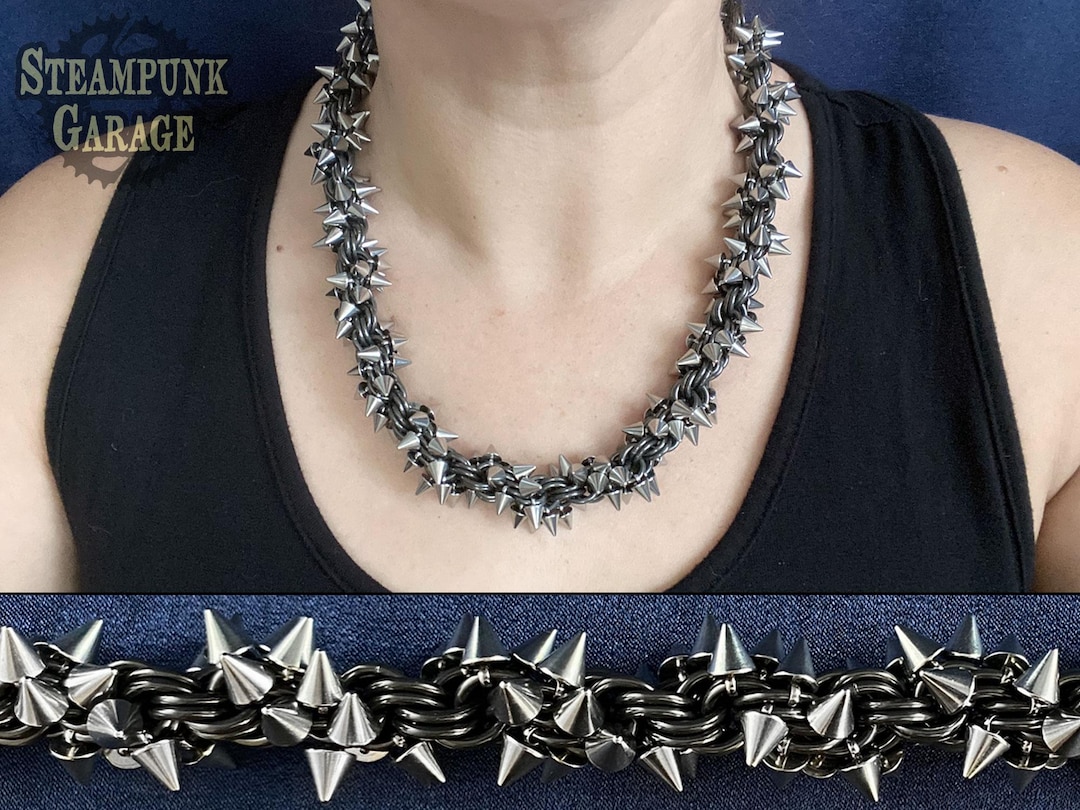 Edgy Titanium "thorns" Choker for Bold Statements - Handcrafted ...