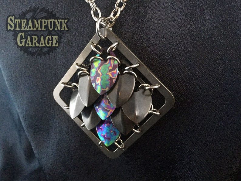 Lightweight TITANIUM Dragon Patch Pendant | Etsy