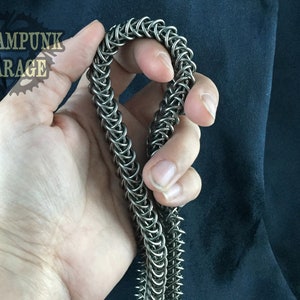 Elf Viaduct Weave Chainmaille Collar Stainless Steel or Titanium Choker ...