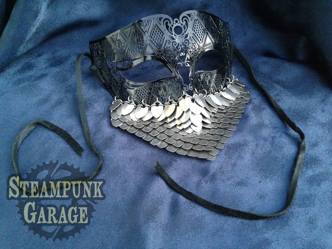 Mask Titanium Scalemail and Laser-cut Metal VERY LIGHTWEIGHT - Etsy Canada