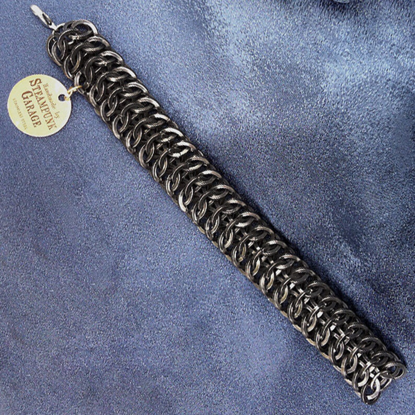 BLACK or SILVER Square Steel Interwoven 4 in 1 Chainmaille | Etsy