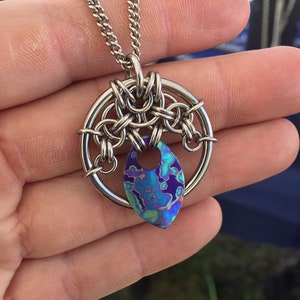 Oracle Pendant Original Design Stainless Steel With Titanium Scale - Etsy