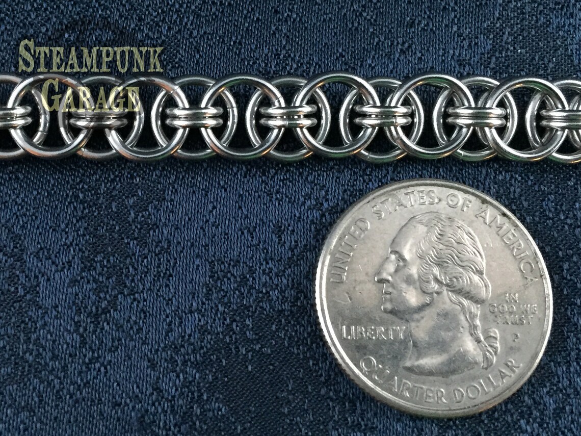 18g Helm Weave Delgado y Ligero Pulsera Chainmaille Acero - Etsy España