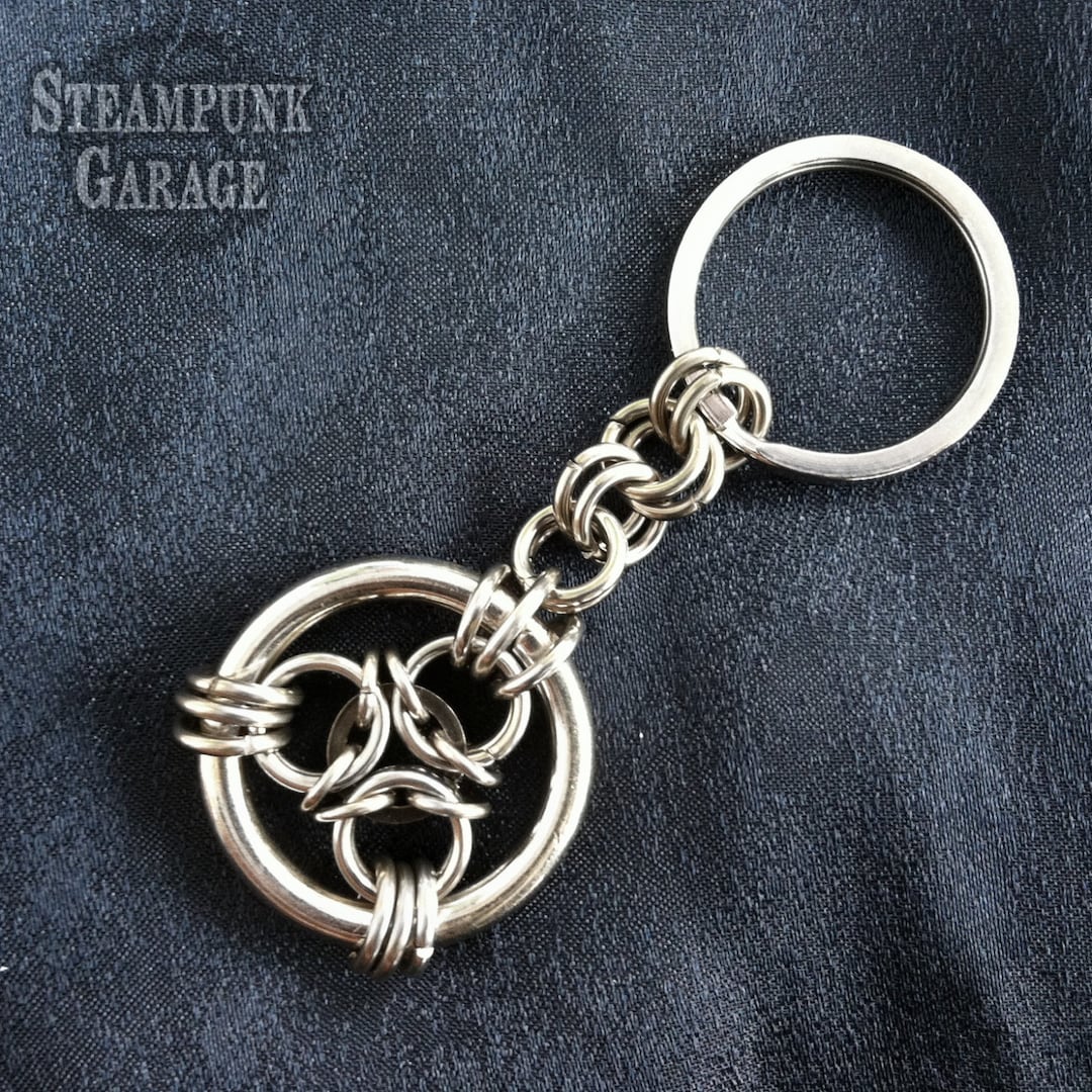 Inverted Aura Keychain - Stainless STEEL - Silver Chainmaille Jewelry ...