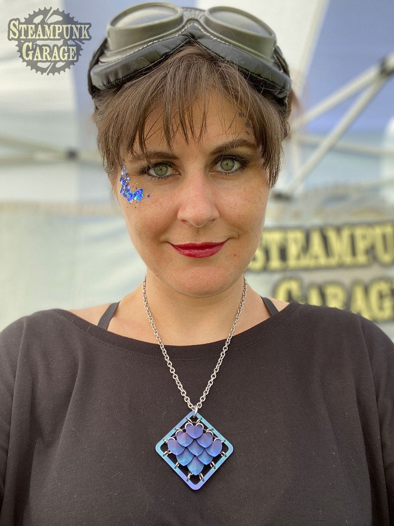 Lightweight TITANIUM Dragon Patch Pendant | Etsy