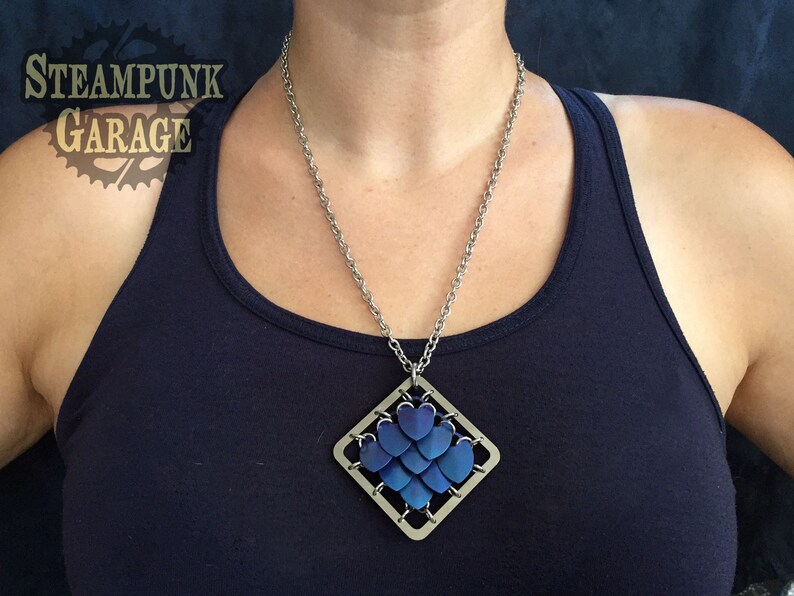 Lightweight TITANIUM Dragon Patch Pendant | Etsy