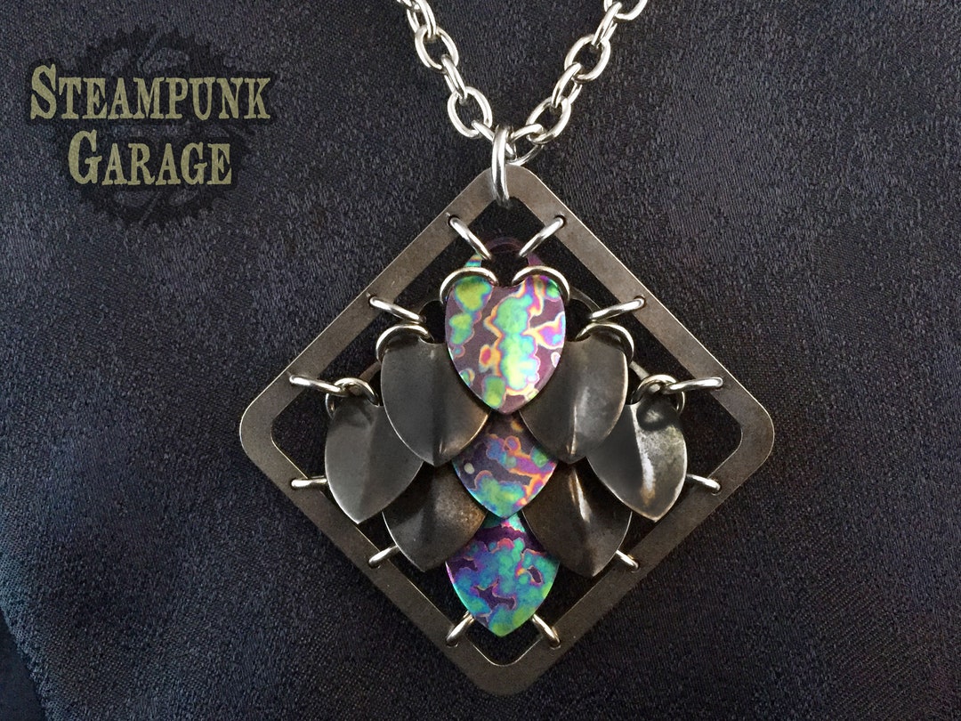 Lightweight TITANIUM dragon Patch Pendant - Etsy