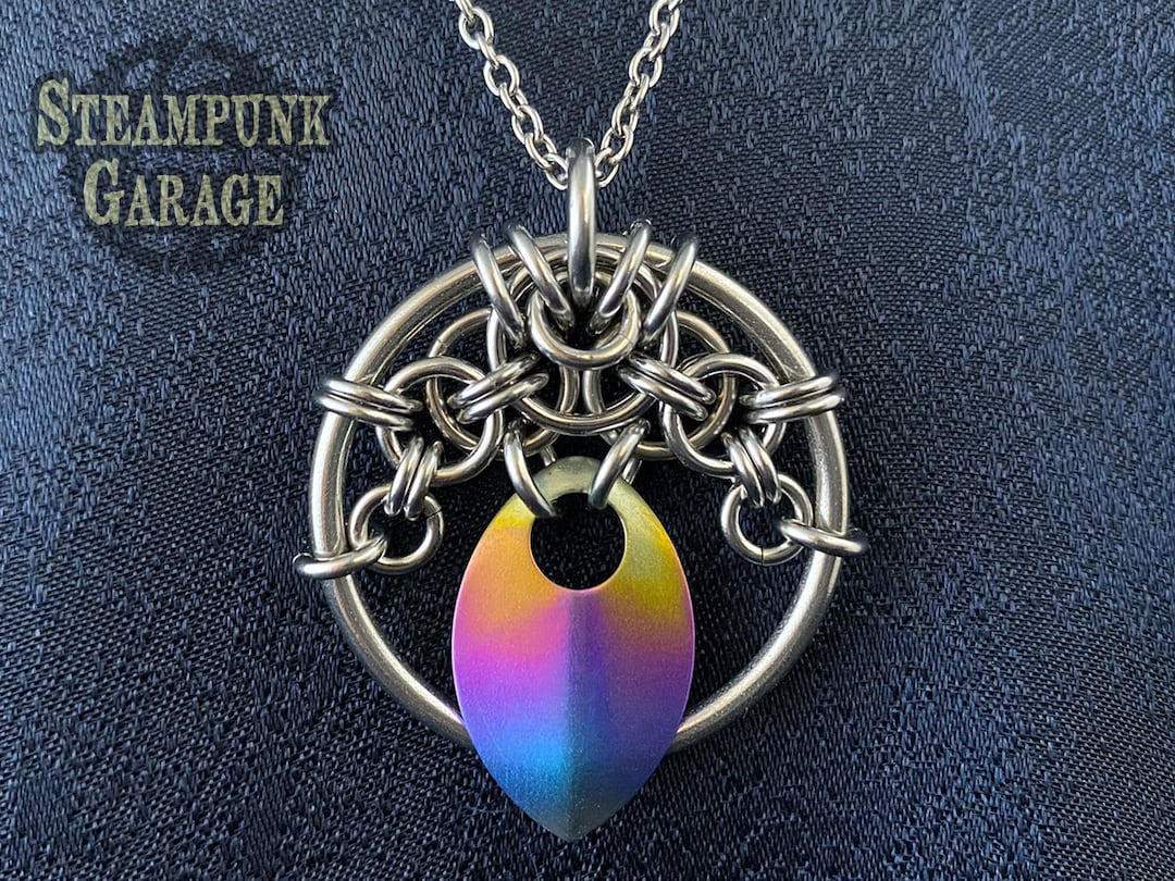 Oracle Pendant Original Design Stainless Steel With Titanium Scale - Etsy