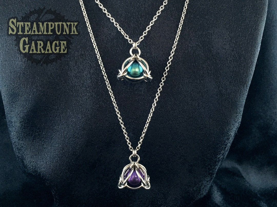 Unique Carriage Pod Pendant - Titanium Ball Bearing Charm Necklace ...