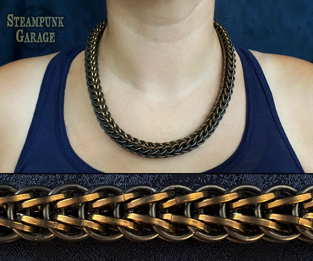 Titanium Foxtail Chainmaille Necklace – Viking Style, Square Wire ...