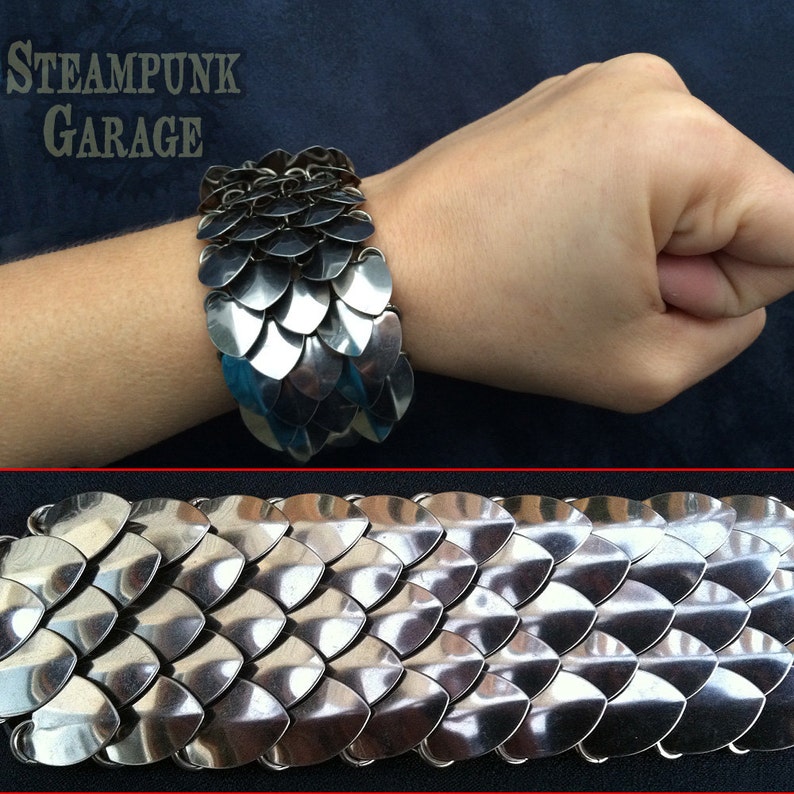 Scalemaille Cuff Titanium small Scales - Etsy